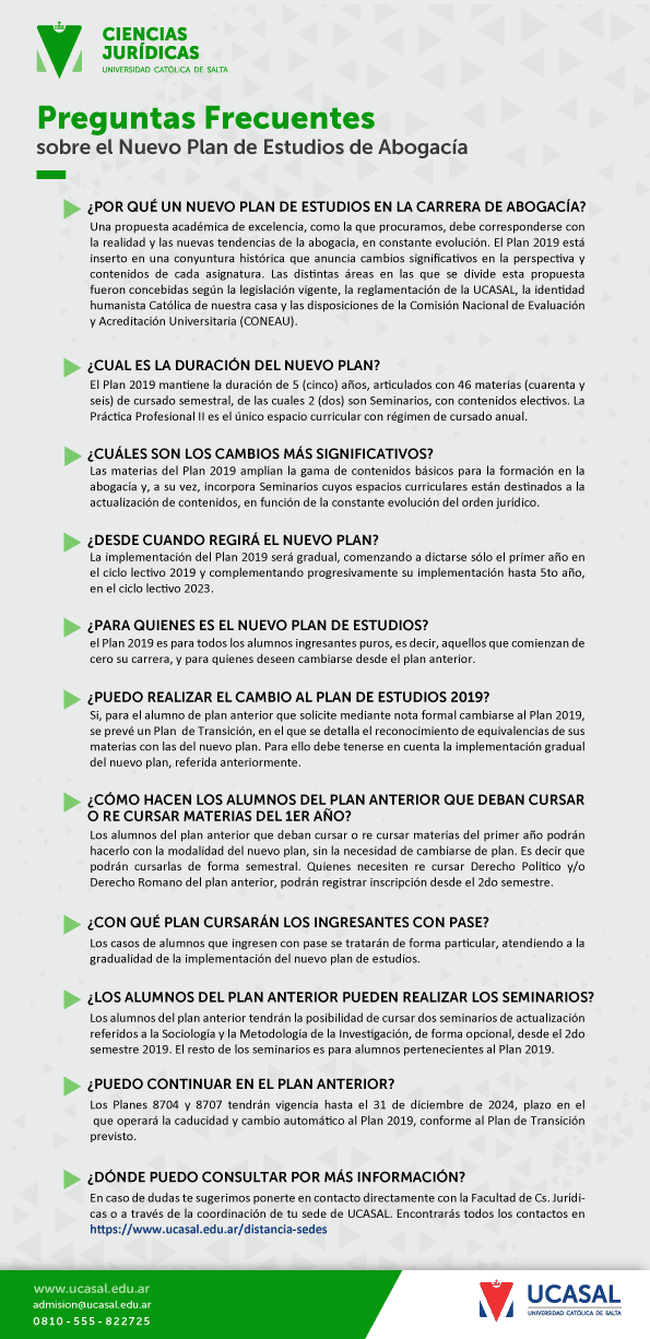 Preguntas frecuentes sobre el nuevo plan de estudios abogacia » UCASAL ... Preguntas frecuentes sobre el nuevo plan de estudios abogacia » UCASAL ...
